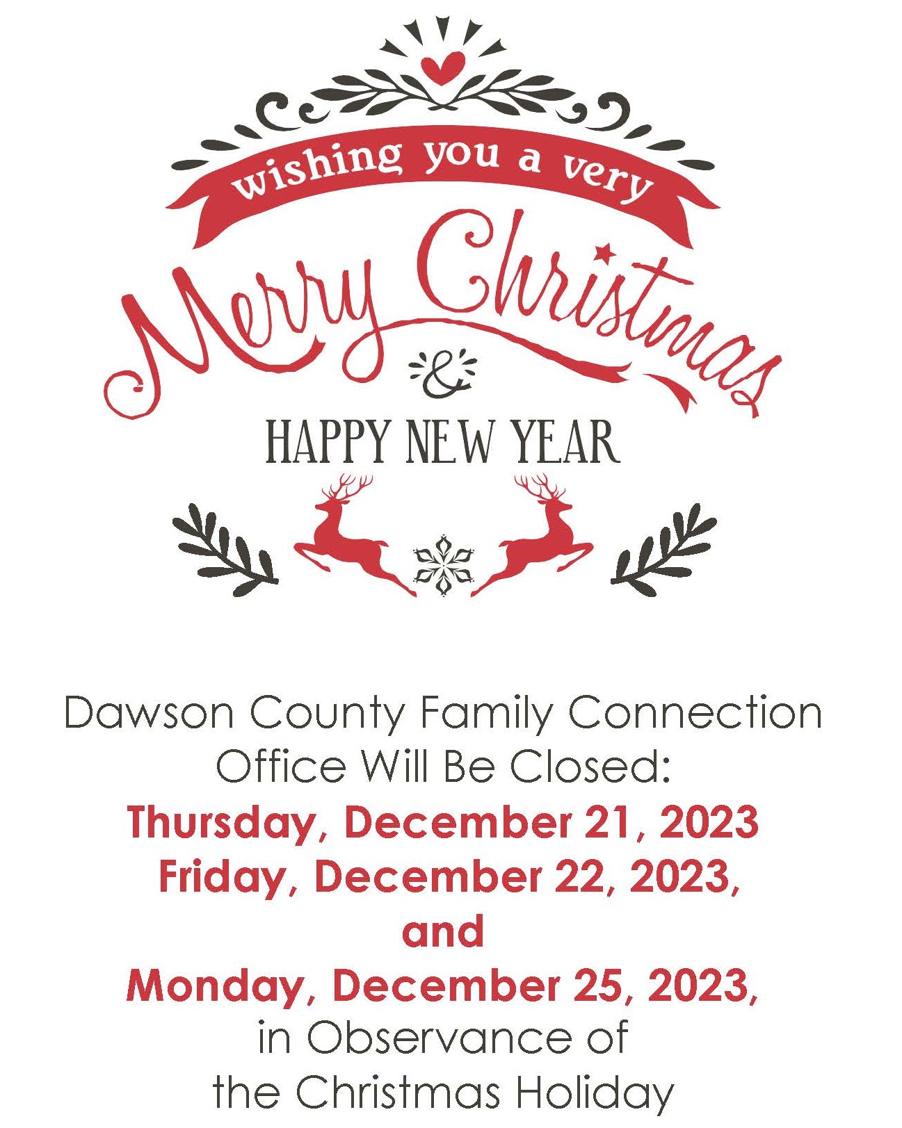 OFFICE CLOSED: Christmas | Dawson County – GAFCP
