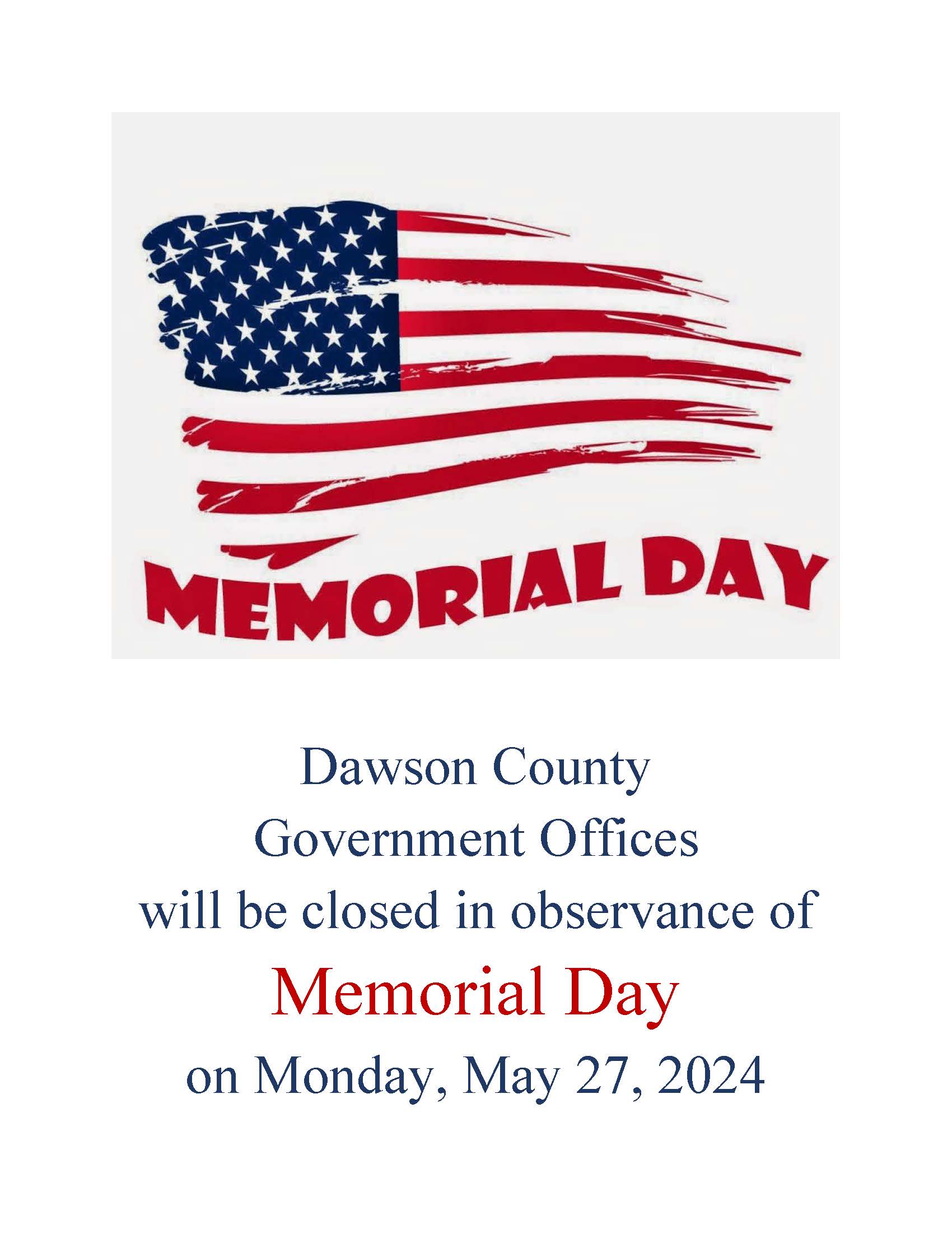 OFFICE CLOSED: Memorial Day | Dawson County – GAFCP OFFICE CLOSED: Memorial Day | Dawson County – GAFCP
